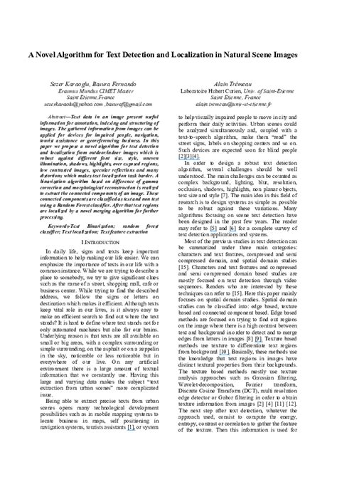 pdf a novel algorithm for text detection and localization in natural scene images basura