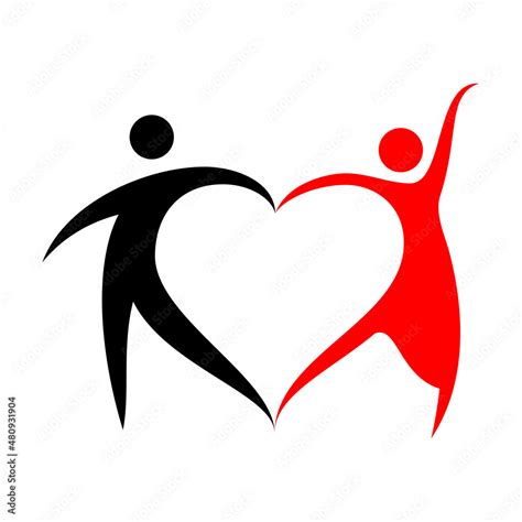 Human Figures Forming Heart Logo Symbol Stock Vector Adobe Stock