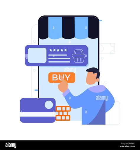Compras en línea concepto de comercio electrónico Ilustración