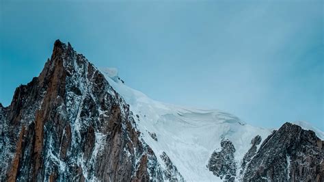Mountain Rock Cliff Peak Snow 4k HD Wallpaper