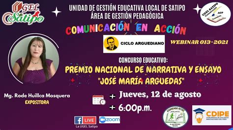 WEBINAR 13 2021 PREMIO NACIONAL DE NARRATIVA Y ENSAYO JOSE MARIA