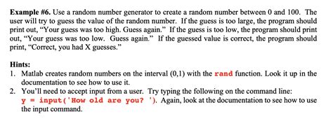 solved example 6 use a random number generator to create a