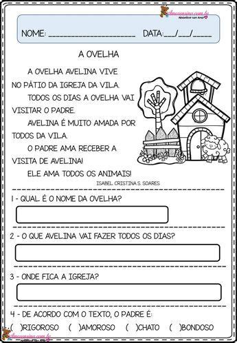 Textos pequenos para leitura e interpretação 1º 2º ano Alfabetização I