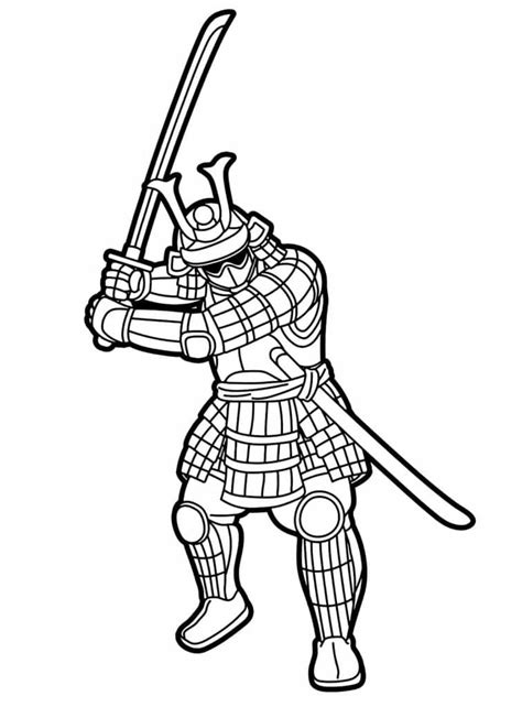 Coloriage Dessin Gratuit de Samouraï télécharger et imprimer gratuit
