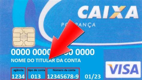 Agência Caixa operação e número da conta como ver no cartão