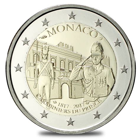 2 euro commémorative Monaco 2017 BE Carabiniers Elysées Numismatique