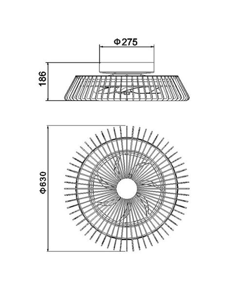 Ventilador de techo inteligente blanco 35W Ø63cm plafón LED 70W control