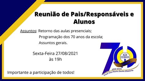 Reunião de Pais Responsáveis e Alunos YouTube