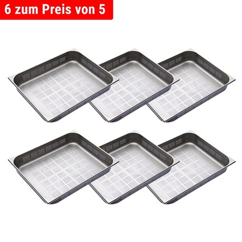 Edelstahl GN Behälter 2 1 gelocht Tiefe 100 mm GGM Gastro