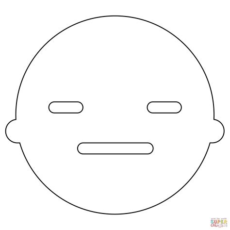 Coloriage Emoji visage sans expression Coloriages à imprimer gratuits