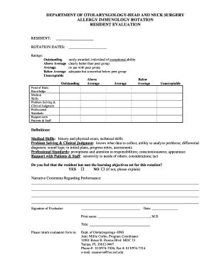 Fillable Online Health Usf Resident Rotation Evaluation Form