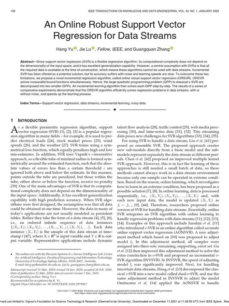 possible an online robust support vector regression for data streams pdf regression analysis