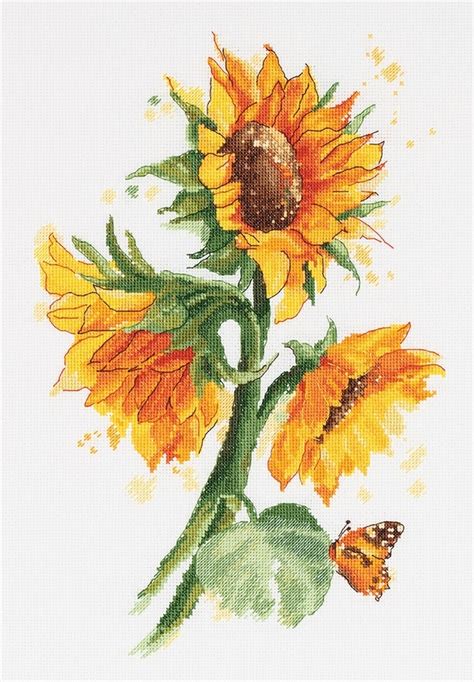 Bright Sunflowers Cross Stitch Kit Code C 7136 Panna Buy Online On