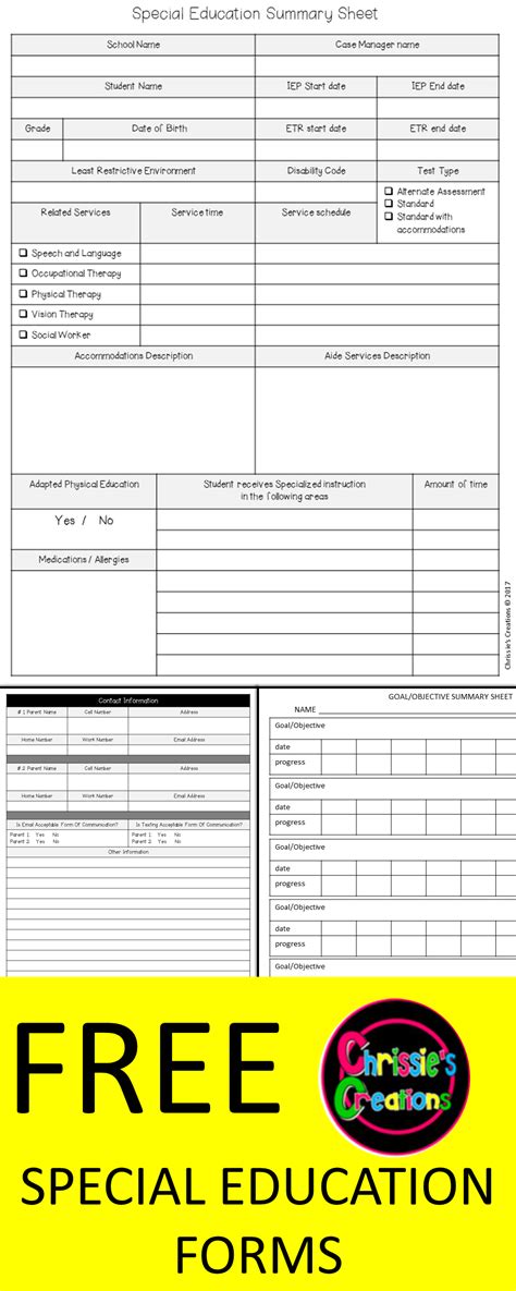 Iep At A Glance Free Printable Free Printable