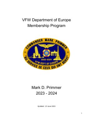 Fillable Online VFW Department Of Europe Fax Email Print PdfFiller
