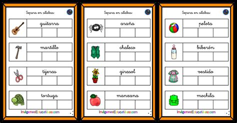 SEPARA SÍLABAS EN PALABRAS TRISÍLABAS Imagenes Educativas