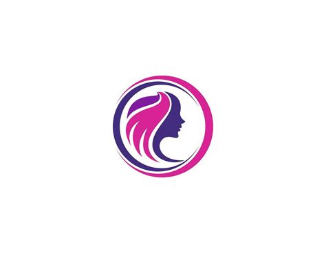 Beauty Woman Fashion Logo Soft Purple Abstract Vector Template Linear