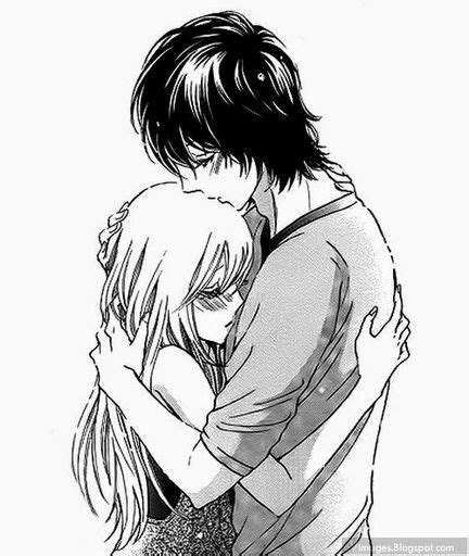 Hugging Anime Girl And Boy Drawing
