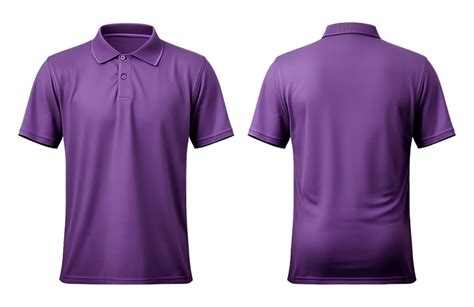 ai generado púrpura polo camisa Bosquejo frente y espalda vista ai