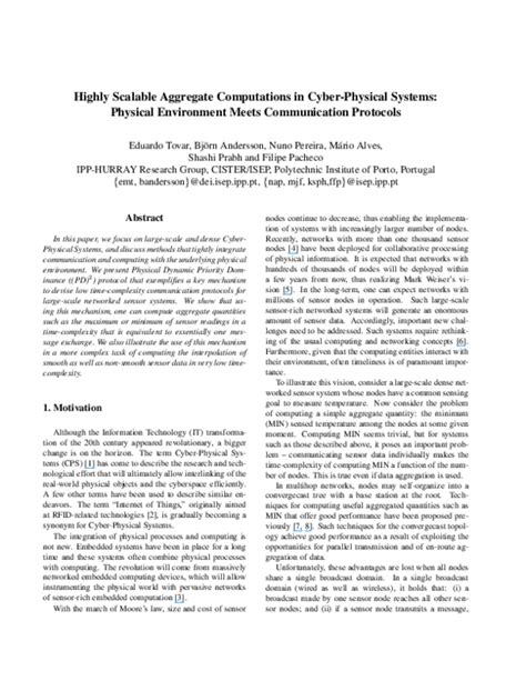 pdf highly scalable aggregate computations in cyber physical systems physical environment