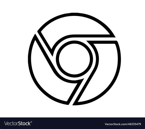 Google Chrome Logo Symbol Black Design Royalty Free Vector
