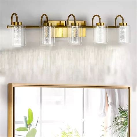 Gaomon Lamparas De Bano Luces Doradas Cepilladas Cristal Mercadolibre