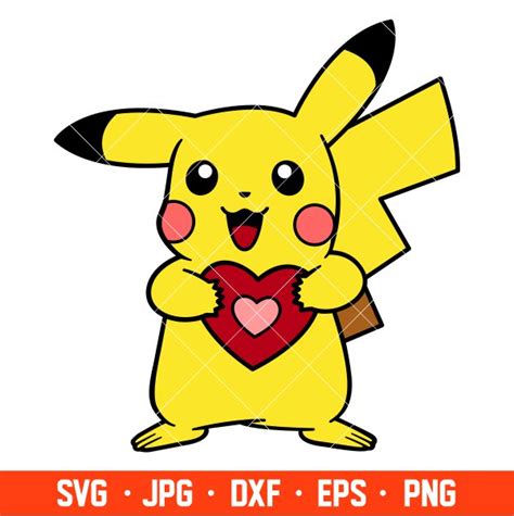 Pikachu Heart Svg Love Svg Valentines Day Svg Disney Svg Inspire