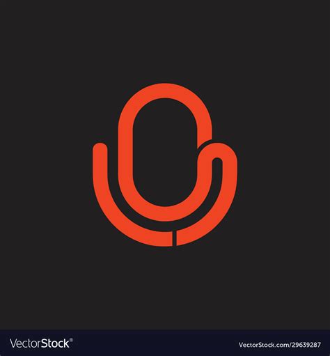Letter C Mic Shape Symbol Logo Royalty Free Vector Image