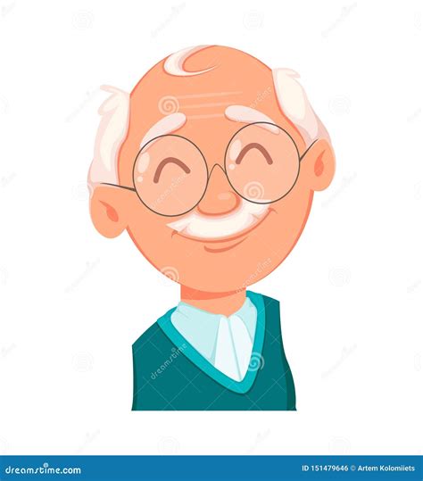 Expresi N De La Cara Del Abuelo Alegre Ilustraci N Del Vector