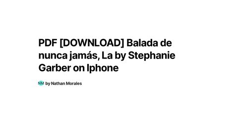 PDF DOWNLOAD Balada de nunca jamás La by Stephanie Garber on Iphone