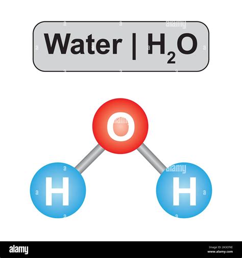 Molecular Model Of Water H2O Molecule Vector Illustration Stock