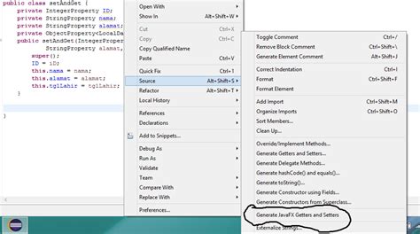 generate getters and setters ala javafx di netbeans dan eclipse