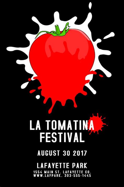 The Poster For La Tomatina Festival Which Is Being Held On August 30