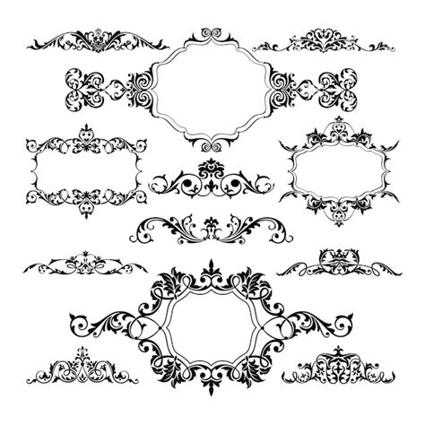 Molduras vintage decorativas de luxo e bordas molduras caligráficas