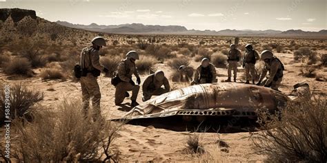 Dramatic Recreation Of Roswell Ufo Incident In Generative Ai Stock