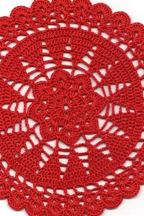 Navidad rojo ganchillo Doily encaje encaje Doilies boda decoración