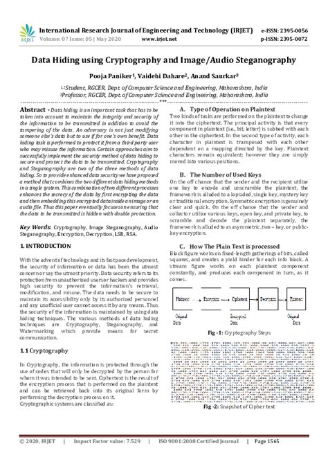 pdf irjet data hiding using cryptography and image audio steganography irjet journal