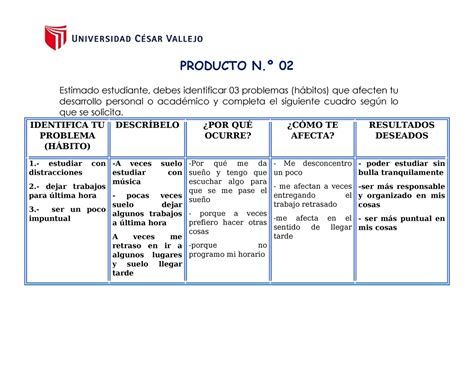 3 Indicaciones Producto N º 02 ser PRODUCTO N º 02 Estimado