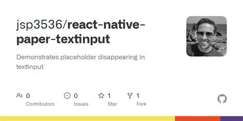 github jsp3536 react native paper textinput demonstrates placeholder disappearing in textinput