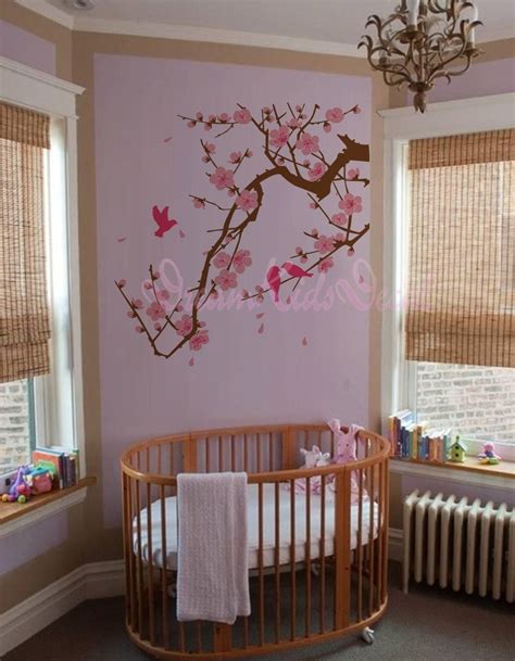 Cherry Blossom Wall Decal Birds Decals Flower Vinyl Wall Etsy
