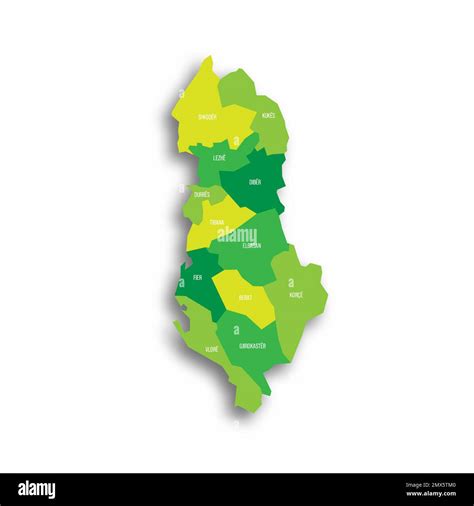 Albania Political Map Of Administrative Divisions Stock Vector Image