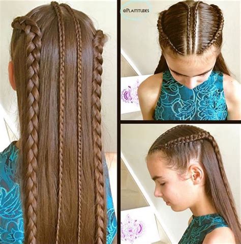 10 Peinados semirecogidos con trenzas para niñas 2023 Minilook