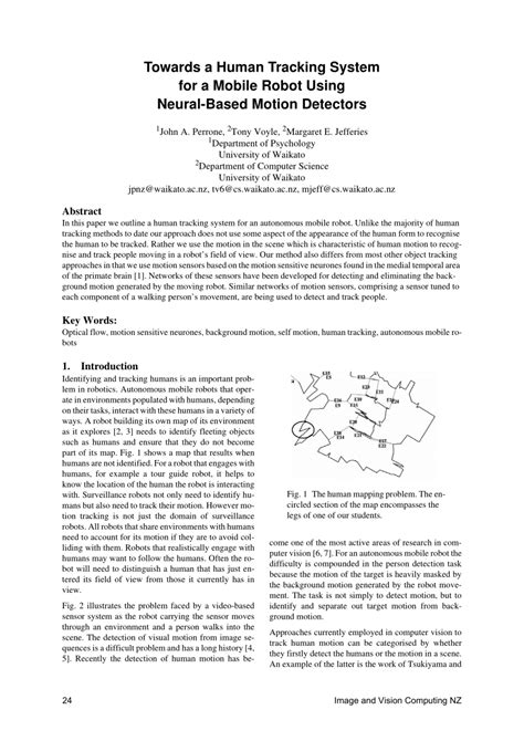 pdf towards a human tracking system for a mobile robot using neural based motion detectors