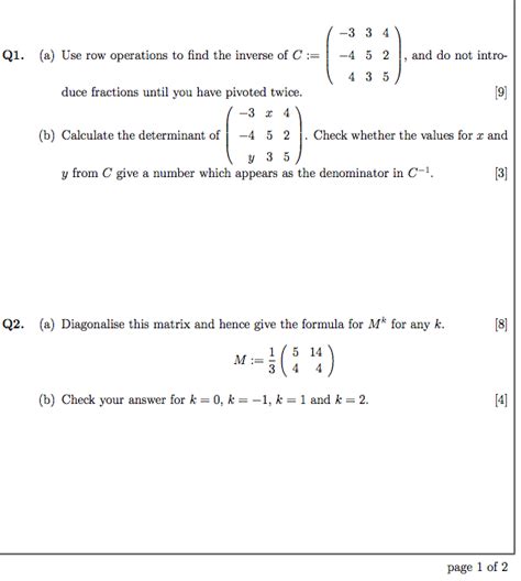 solved use row operations to find the inverse of c and