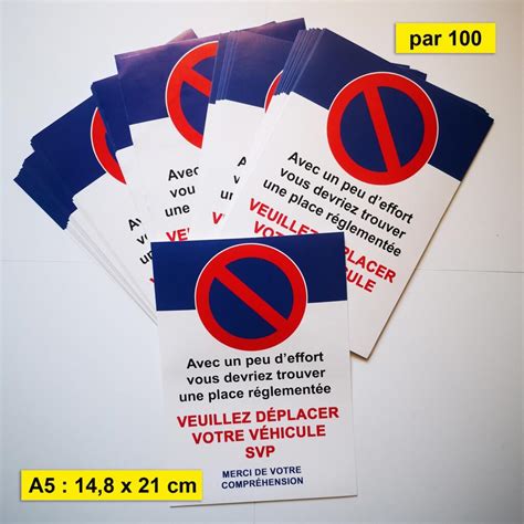 Autocollants pour voitures mal garées Difficiles à décoller