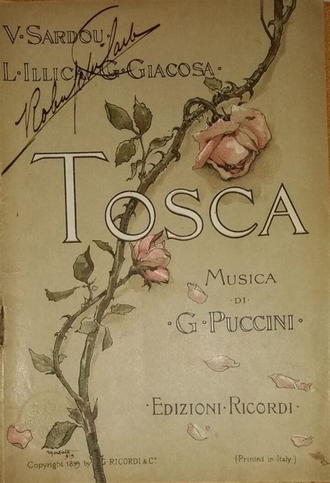 GIACOMO PUCCINI TOSCA MELODRAMMA IN TRE ATTI Testo Di VICTORIEN