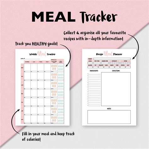 Weight Loss Tracker With Digital Weekly Meal Planner Etsy