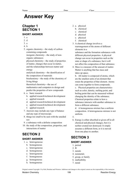 Chemistry 1 Worksheet Classification Of Matter And Changes