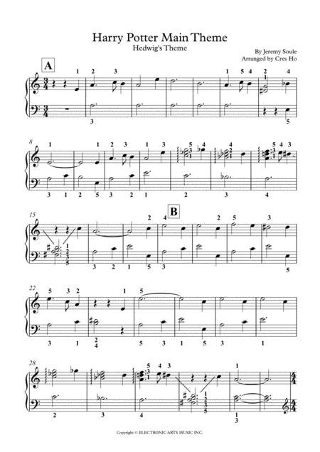Harry Potter Hedwig S Theme Main Theme Piano Solo By Digital Sheet
