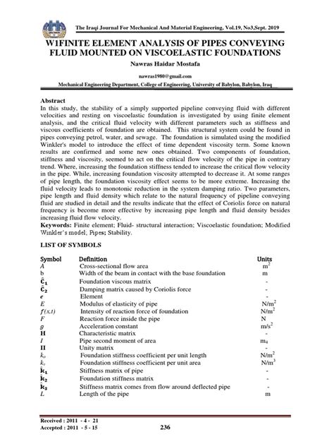 65 finite element analysis of pipes conveying fluid mounted on viscoelastic foundations pdf